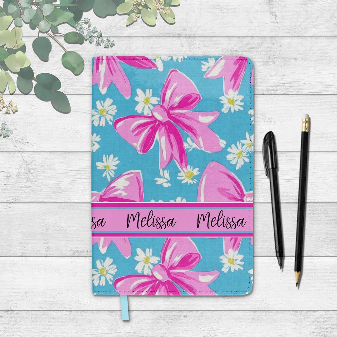 DIGITAL FILE, Preppy Pink Bow Sublimation Journal Png, Diary Notebook ...