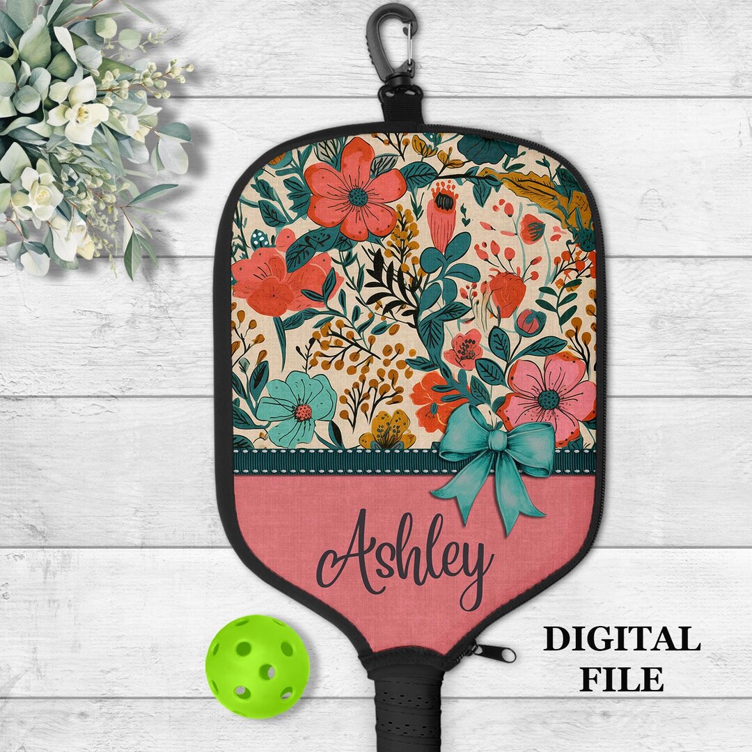 DIGITAL FILE, Floral Pickleball Paddle Cover File, Pickleball Paddle ...