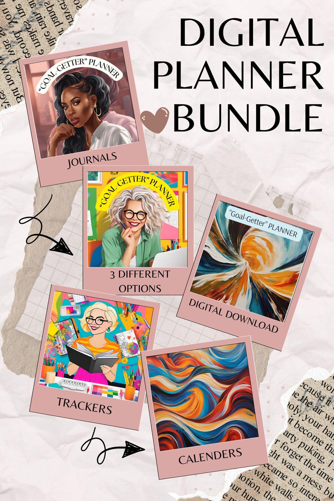 Goal-getter Digital Planner Bundle (3 Designs) - Etsy