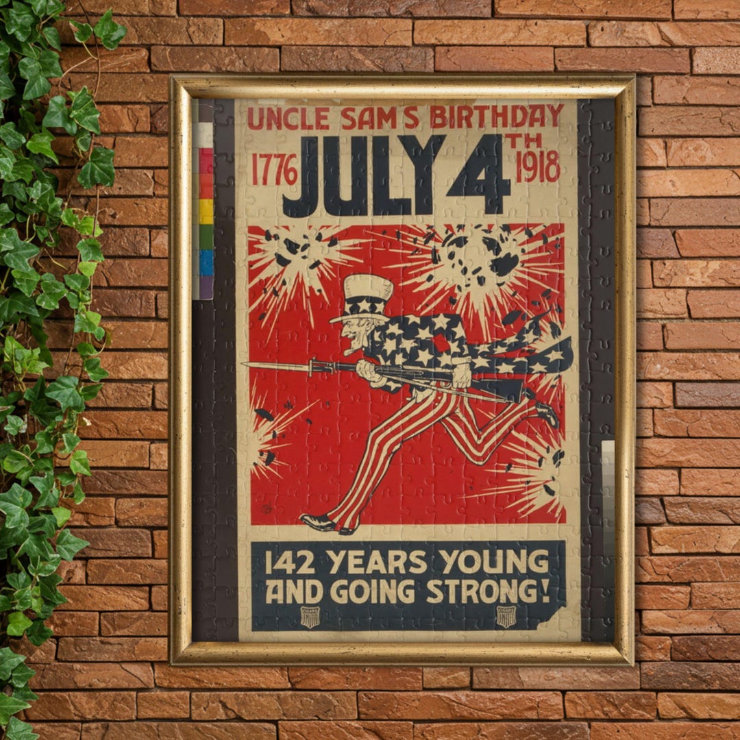 Vintage July 4th 1918 Uncle Sam Poster Jigsaw Puzzle (110, 252, 520 ...