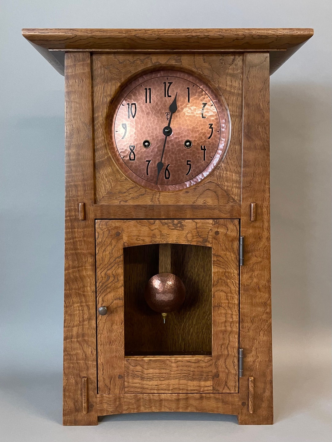Arts and Crafts Oak Clock - Etsy