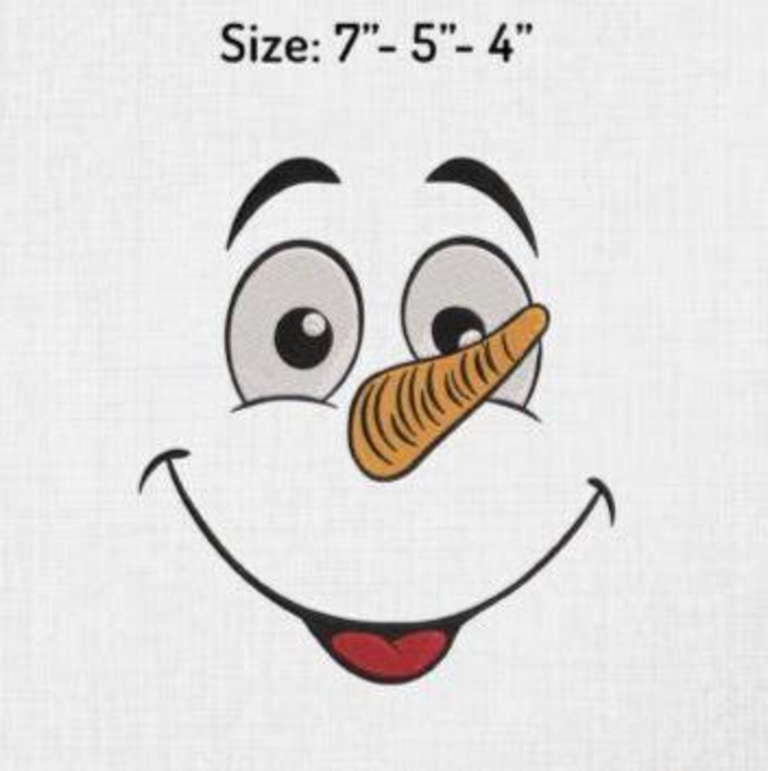 Snowman Face Playful Embroidery Design, Cute Holiday Snowman, Xmas ...