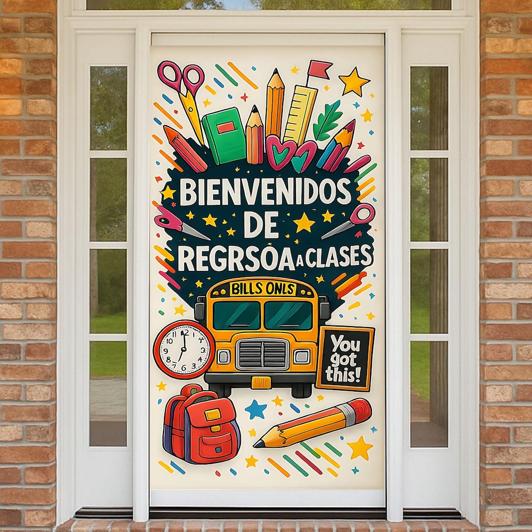 Spanish Back to School Door Banner – Bienvenidos a Clases Welcome Sign ...