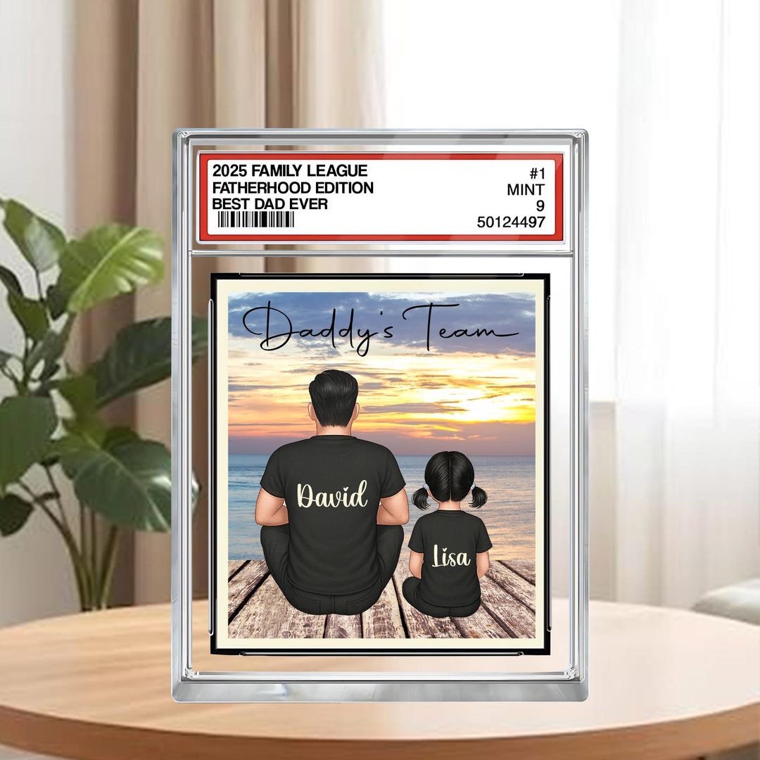 Best Dad Ever Man and Kids Trading Card Style Plaque, Personalized ...