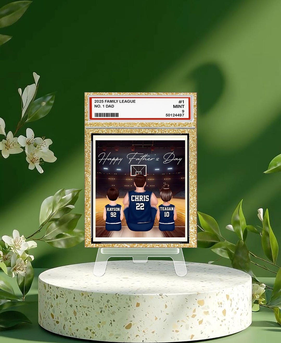 Personalized No. 1 Dad & Kids Basketball Family Trading Card Style ...