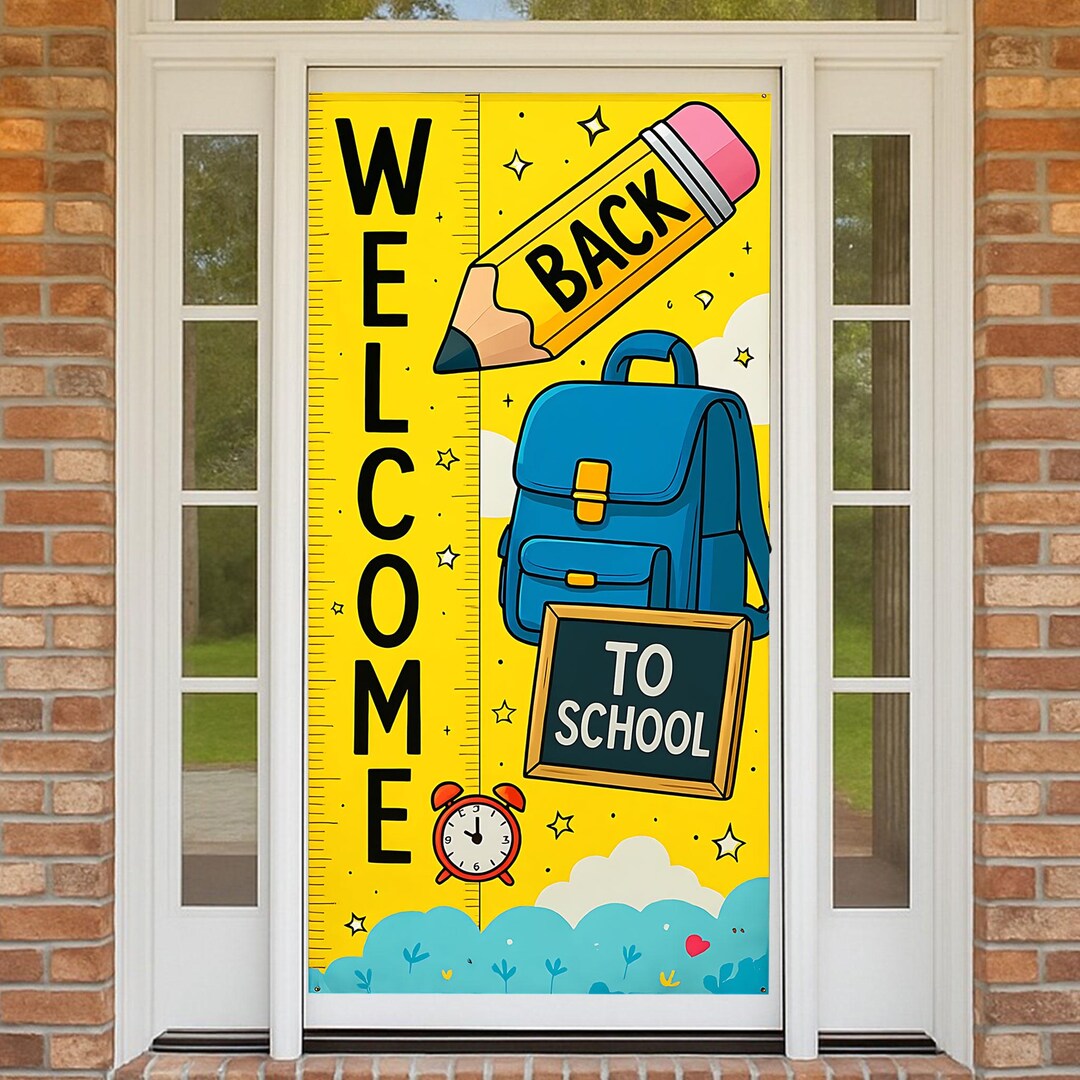 Back to School Door Banner – Welcome Sign for Classroom, Porch or Front ...
