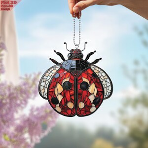 Ladybug Acrylic 2D Flat Window Hanging, Cute Bug Decor, Insect ...