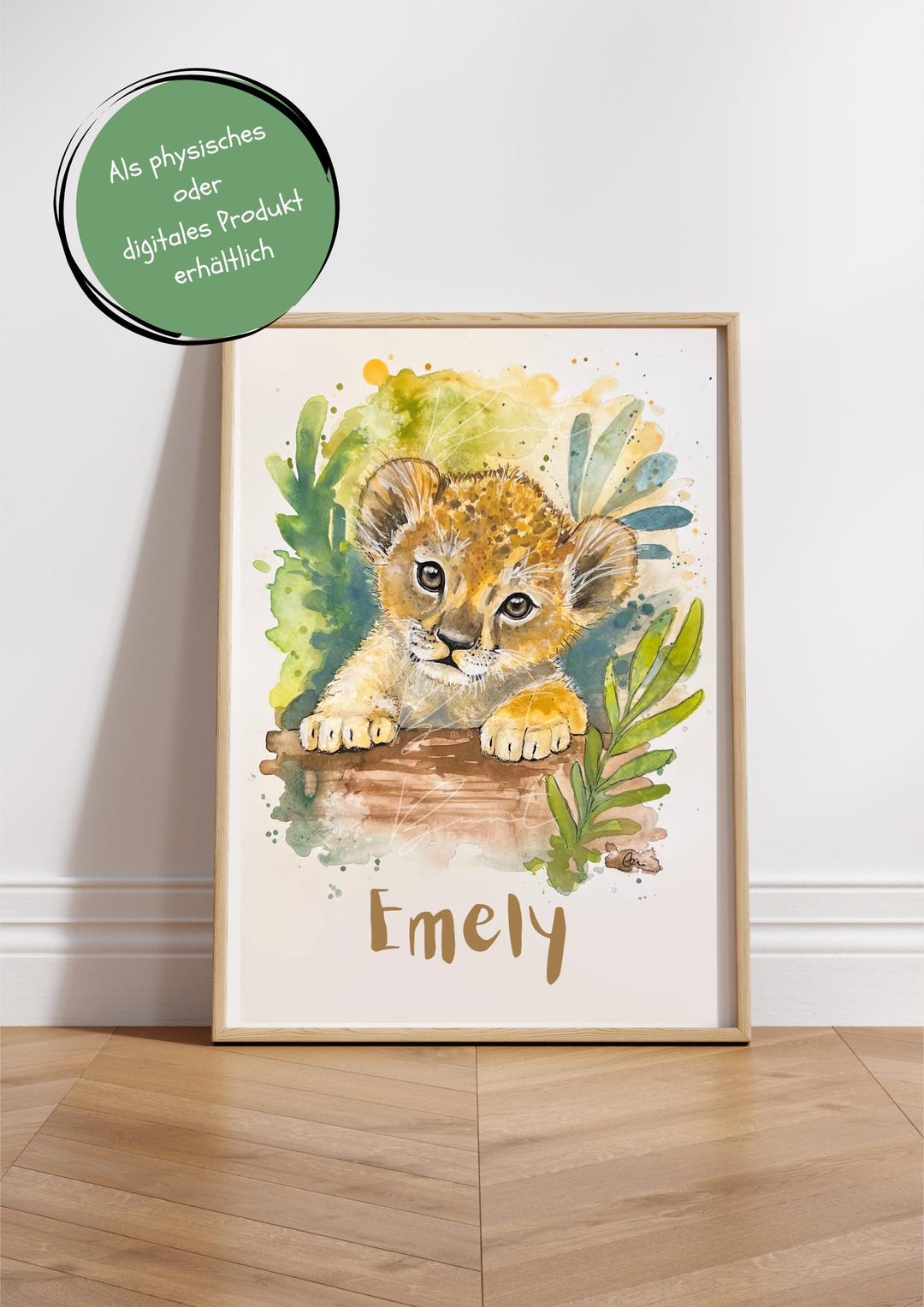Lion Watercolor Print by Lea Kreusel, DIGITAL DOWNLOAD, Personalized ...