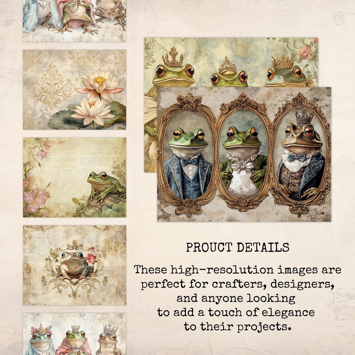 Frog Junk Journal Printable Kit, Digital Ephemera Pages for ...