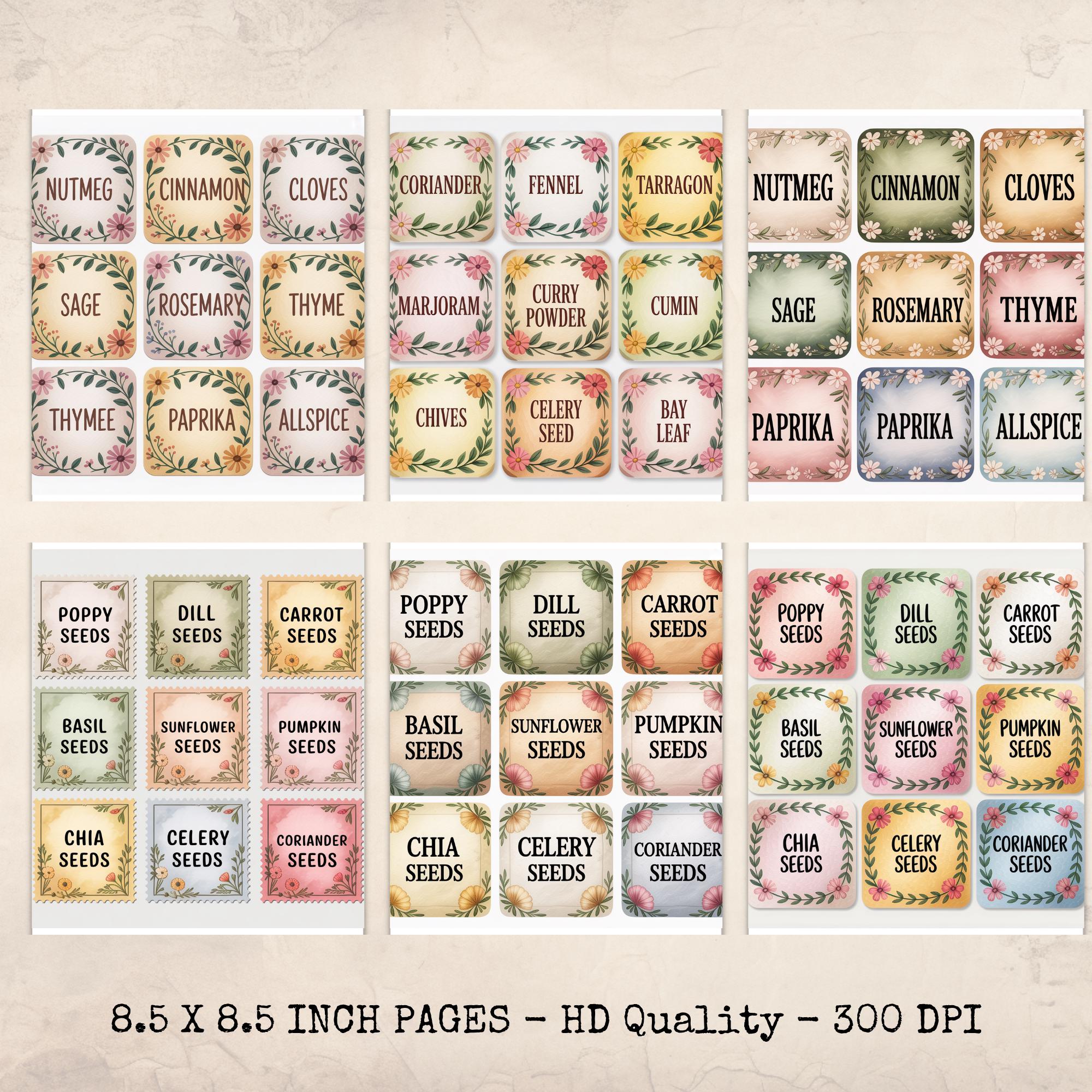 Cottagecore Seed Labels Printable – Vintage Stamp Style Herb & Garden ...