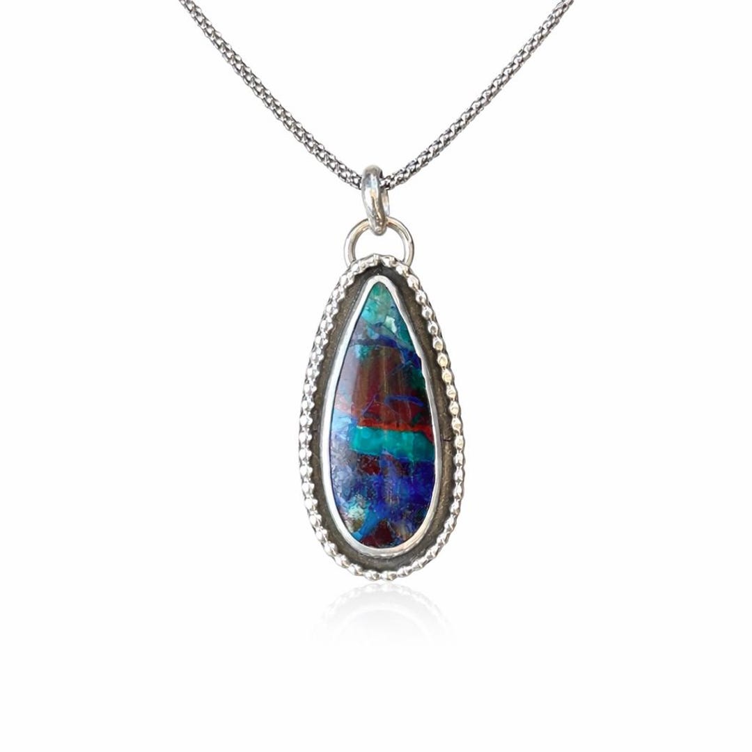 Bluebird Azurite Necklace, Unique Artisan Handmade Gemstone Jewelry - Etsy
