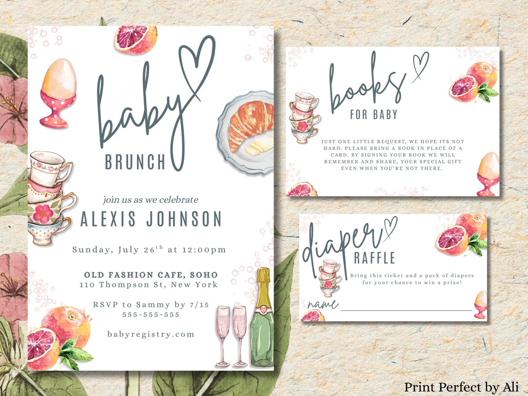 Baby Brunch Invitation Template: Watercolor Baby Shower Invite (canva ...