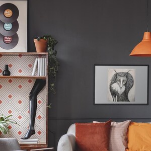 Black and Amber Fox - Etsy