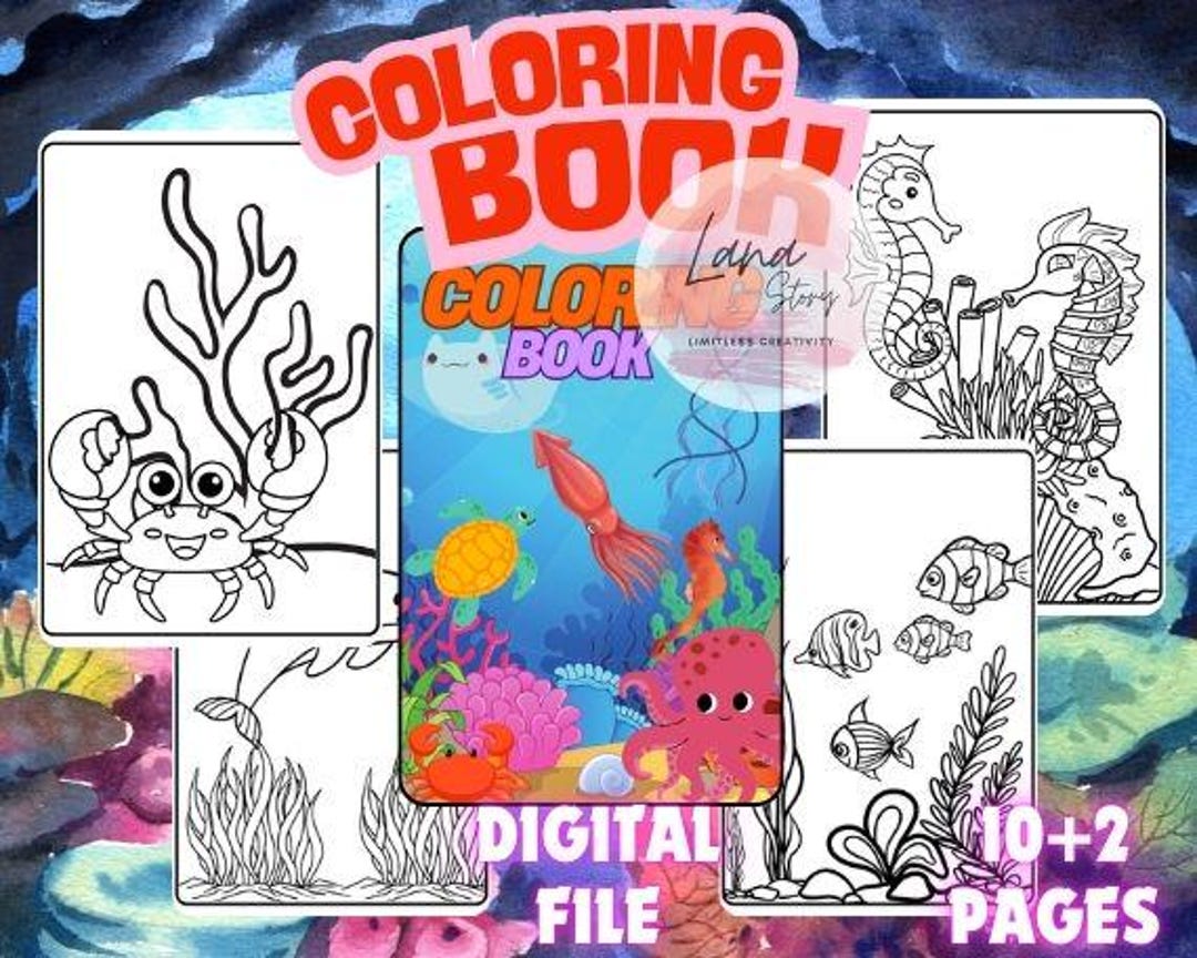 Sea Animal Coloring Book, Fun Art for Kids (digital Download) - Etsy