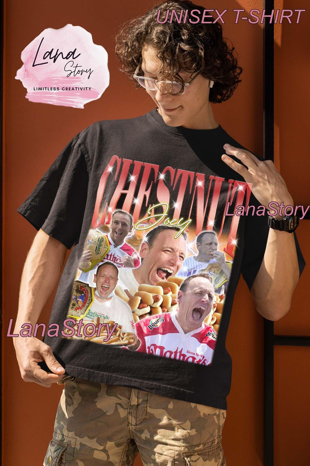 Joey Chestnut Retro T-shirt - Etsy