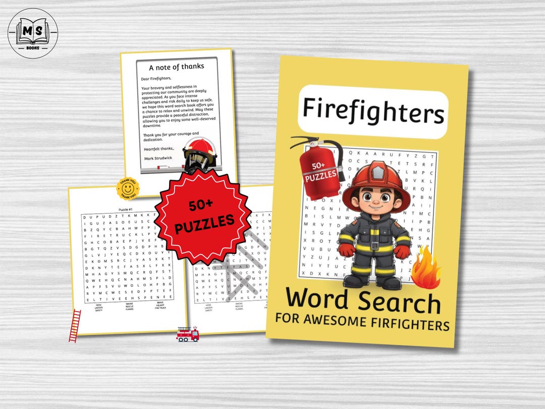 Firefighters Word Search Puzzle Book: Printable Puzzles, Related to ...