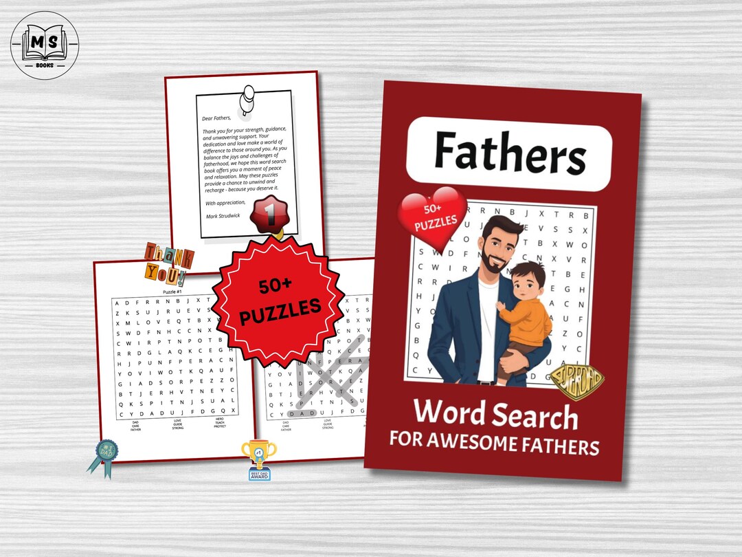 Fathers Word Search Puzzle Book: Printable Puzzles, Related to Fathers ...