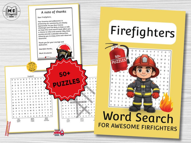 Firefighters Word Search Puzzle Book: Printable Puzzles, Related to ...