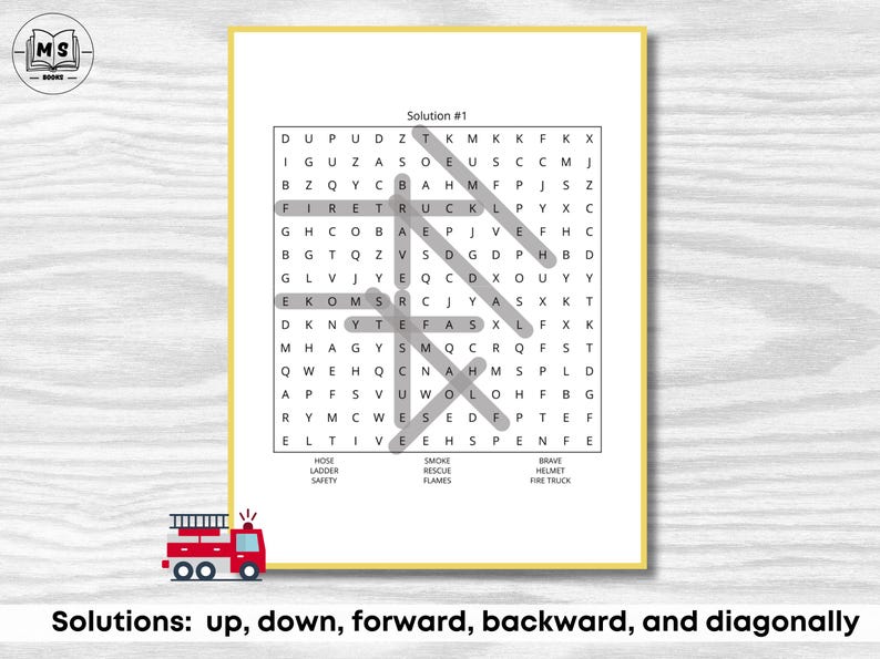 Firefighters Word Search Puzzle Book: Printable Puzzles, Related to ...