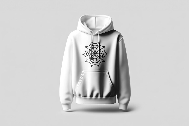 Spiderweb With Spiders Clipart: Black and White Design (digital ...