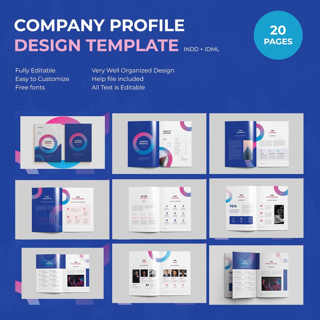 Company Profile Template | Fully Editable - Etsy