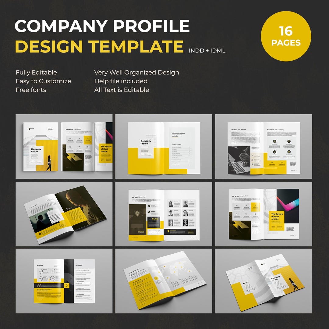 Company Profile Design Template | Fully Editable - Etsy