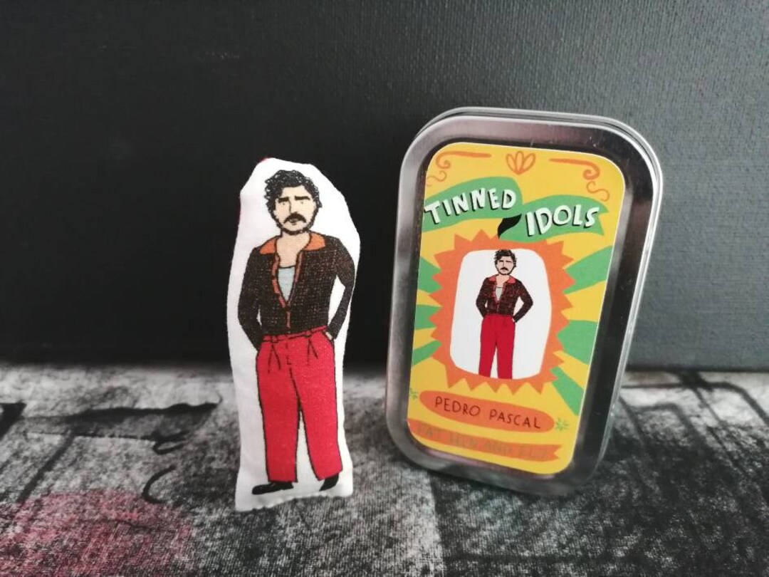 PEDRO PASCAL Inspired Illustrated Mini Keepsake Collectible Doll and ...