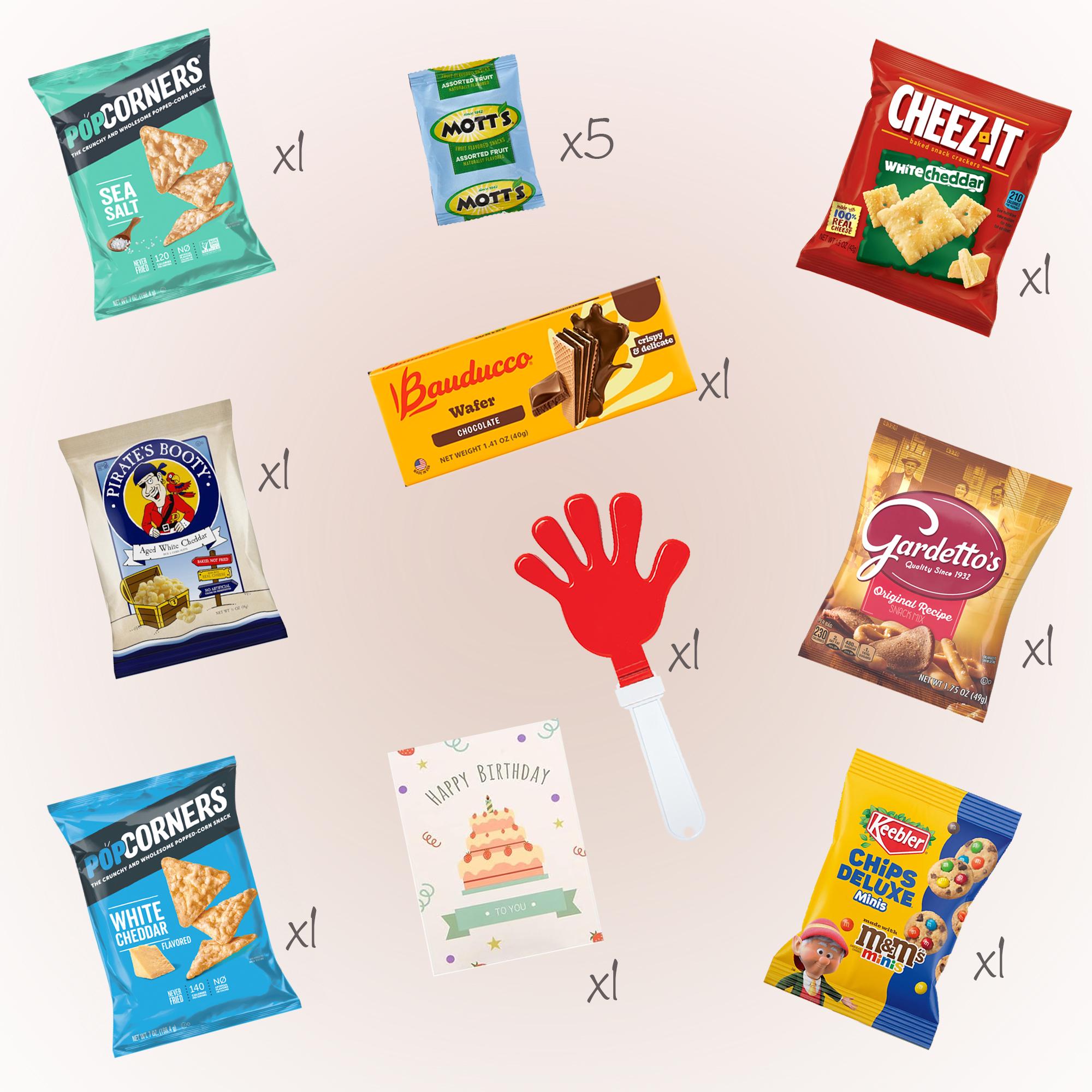 JUMBO JUMBLE Birthday Snack Box (50 Count) Assortment Variety Care ...