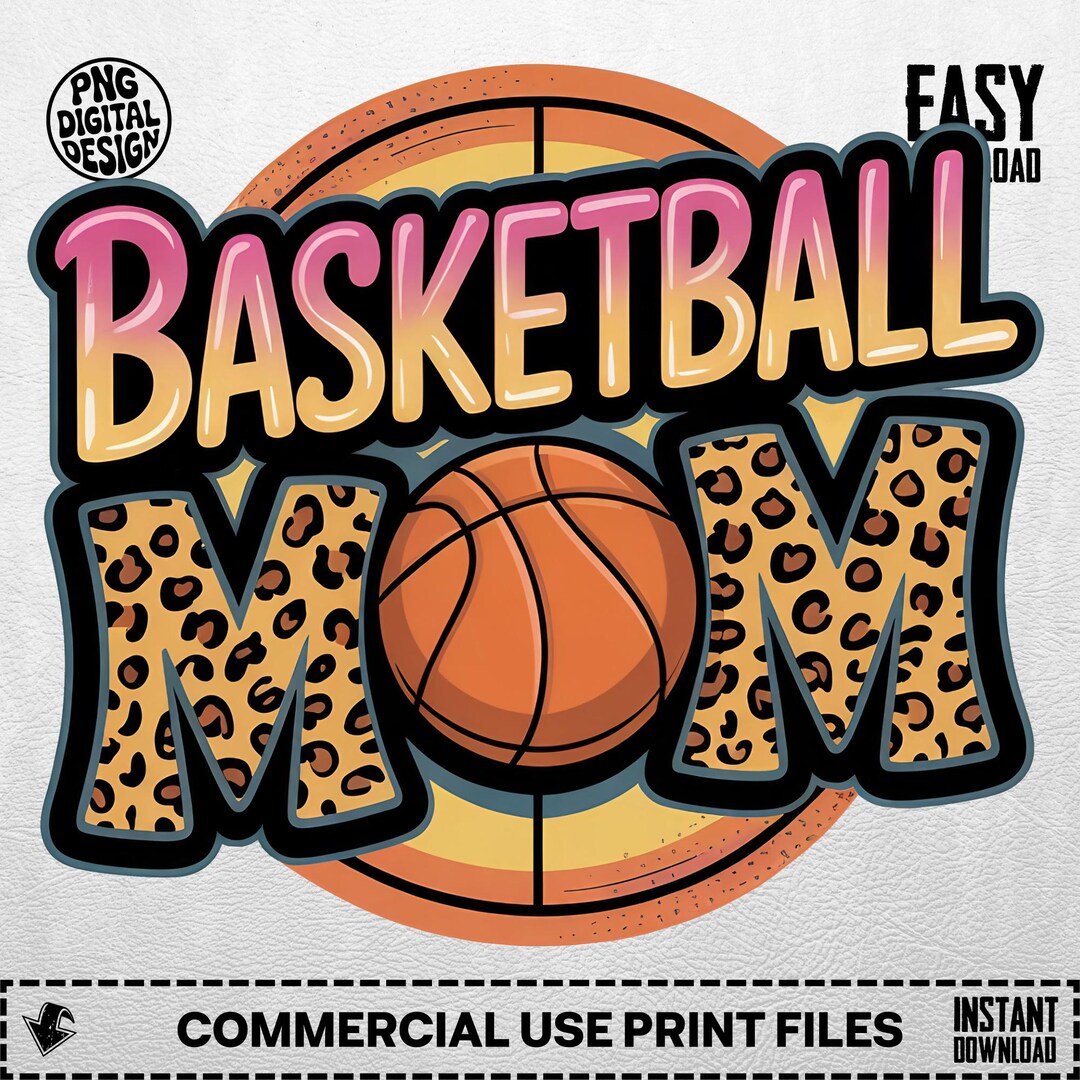 Leopard Print Basketball Mom PNG: Sublimation Design (digital Download ...