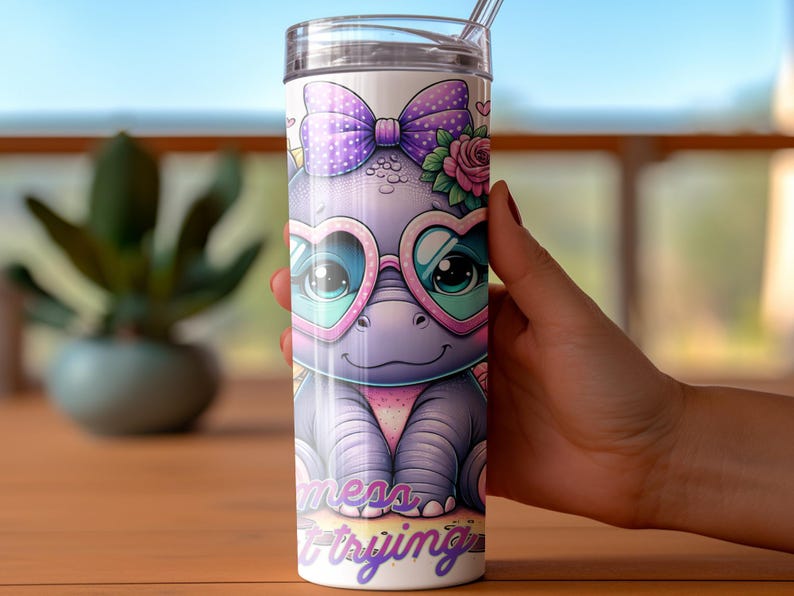 Baby Hippo Tumbler Wrap PNG: Digital Download Seamless 20oz Skinny ...