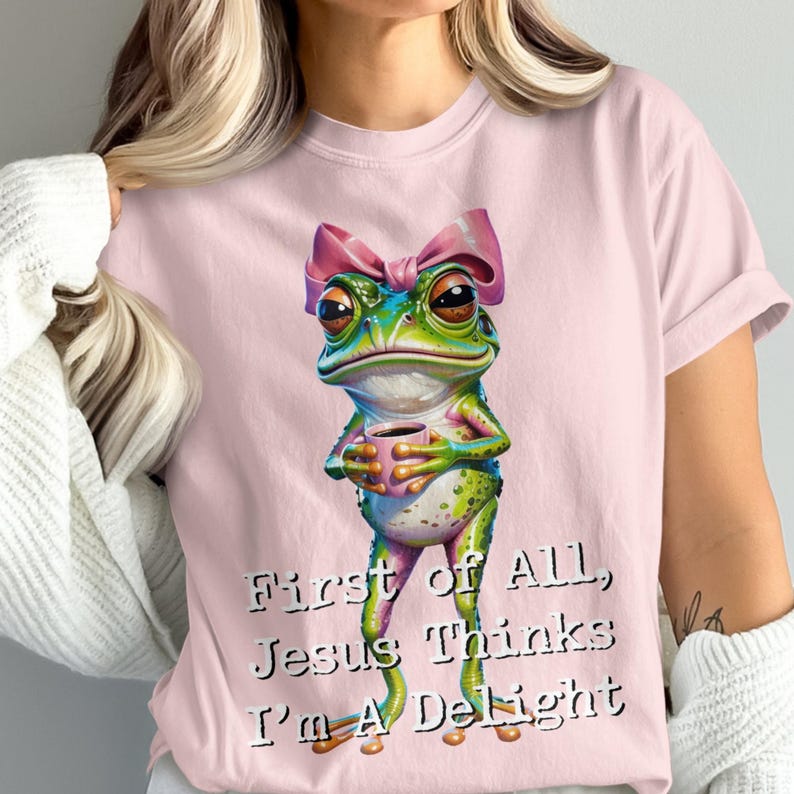 First of All Jesus Thinks Im A Delight Coffee Meme Png, Funny Frog Png ...