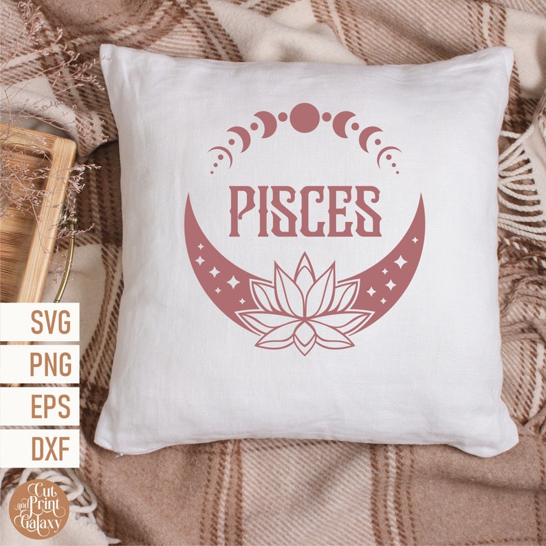 Pisces Svg Pisces Png Moon Svg Celestial Svg Mystical - Etsy
