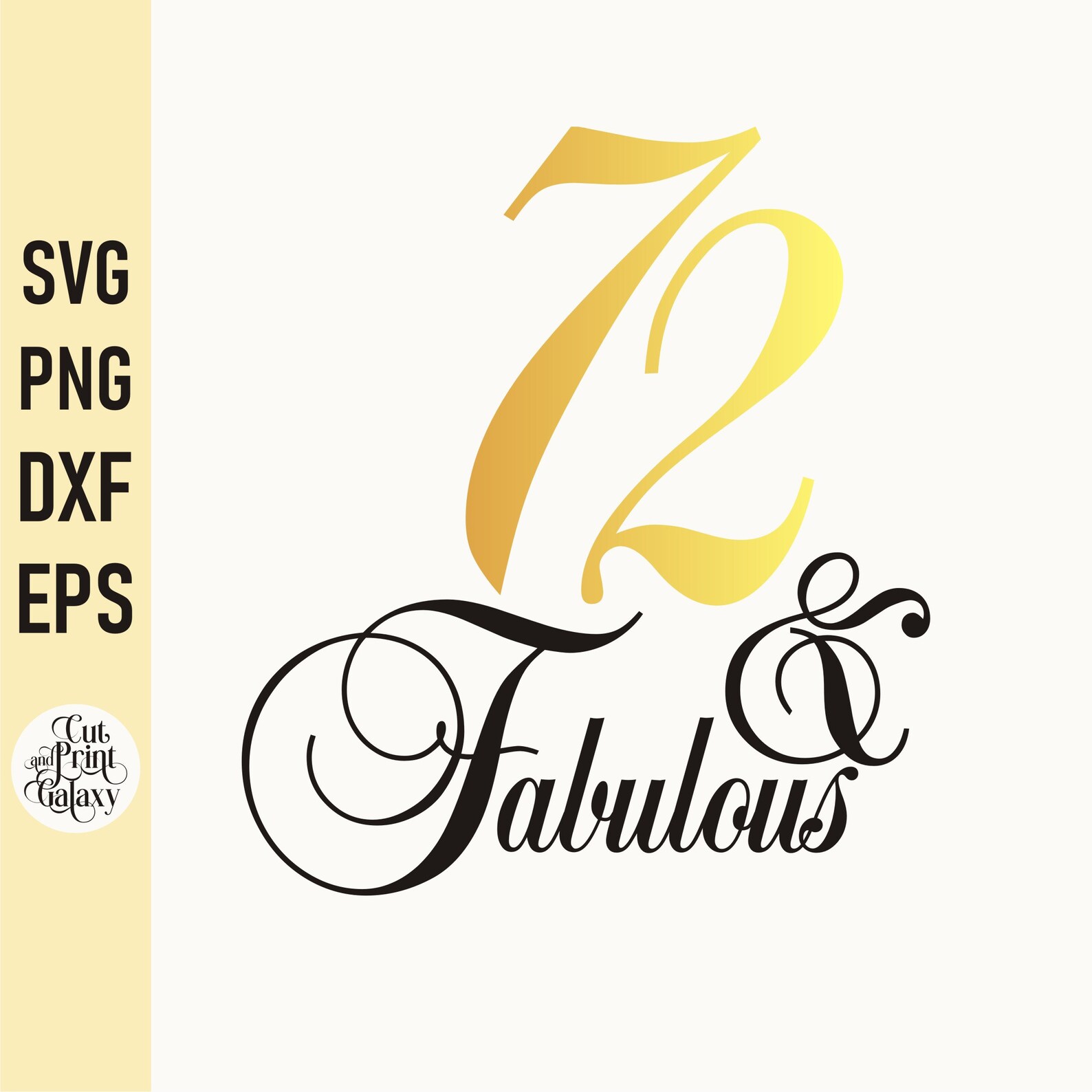 72 and Fabulous Svg | 72nd Birthday Svg for Women | 72nd Birthday Png ...