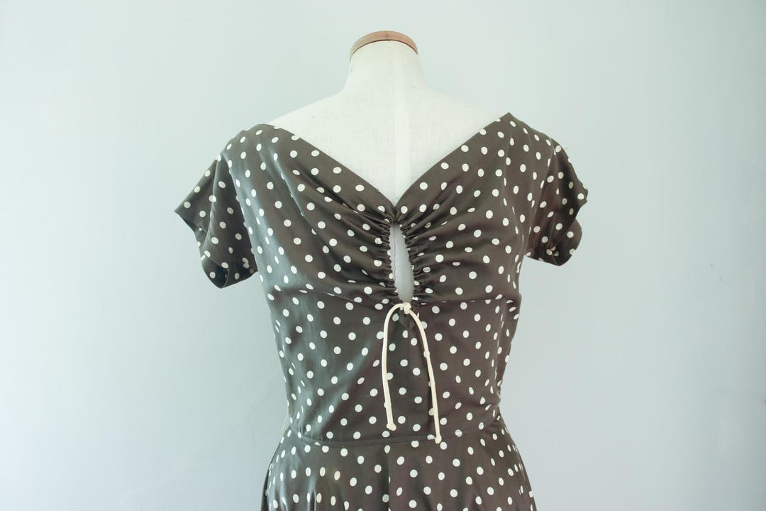Vintage 50s Polka Dot Dress - Etsy