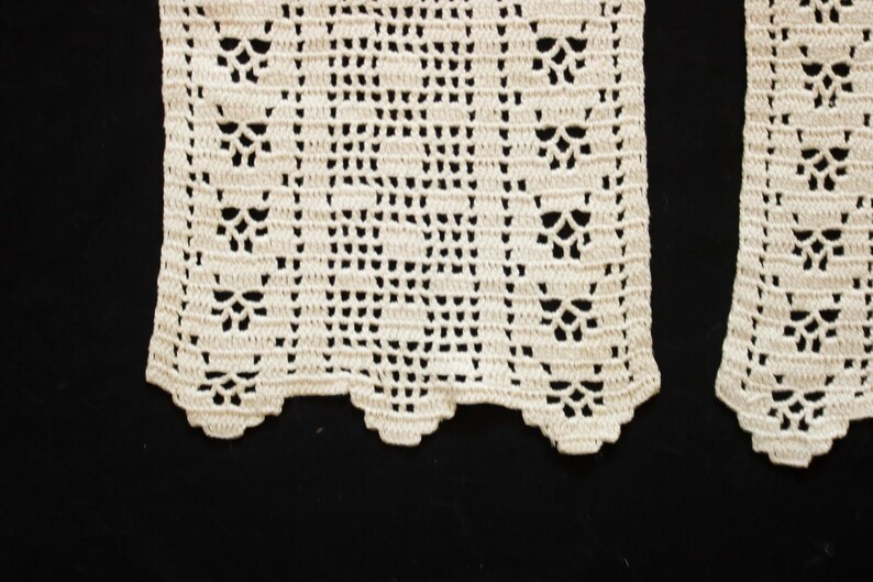 Vintage Filet Crochet Panels X 2 - Etsy