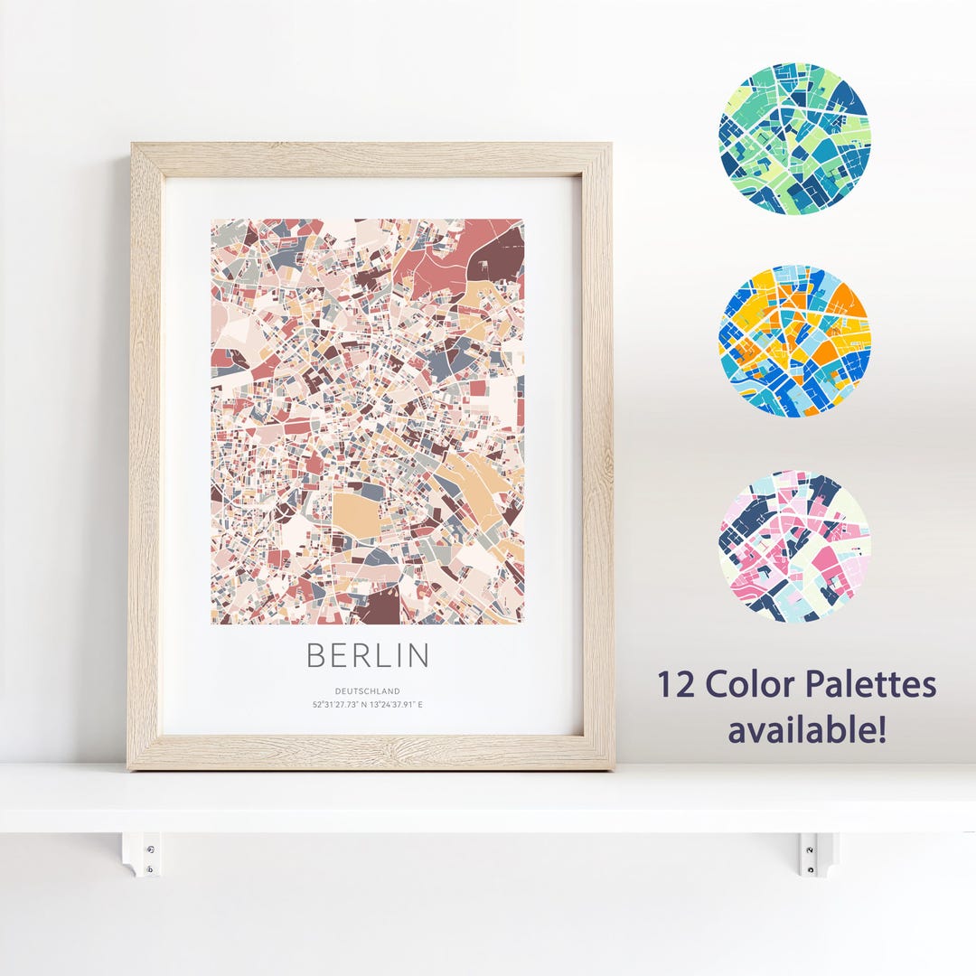 Custom City Color Map | Personalized City Map | Colorful Citymaps ...