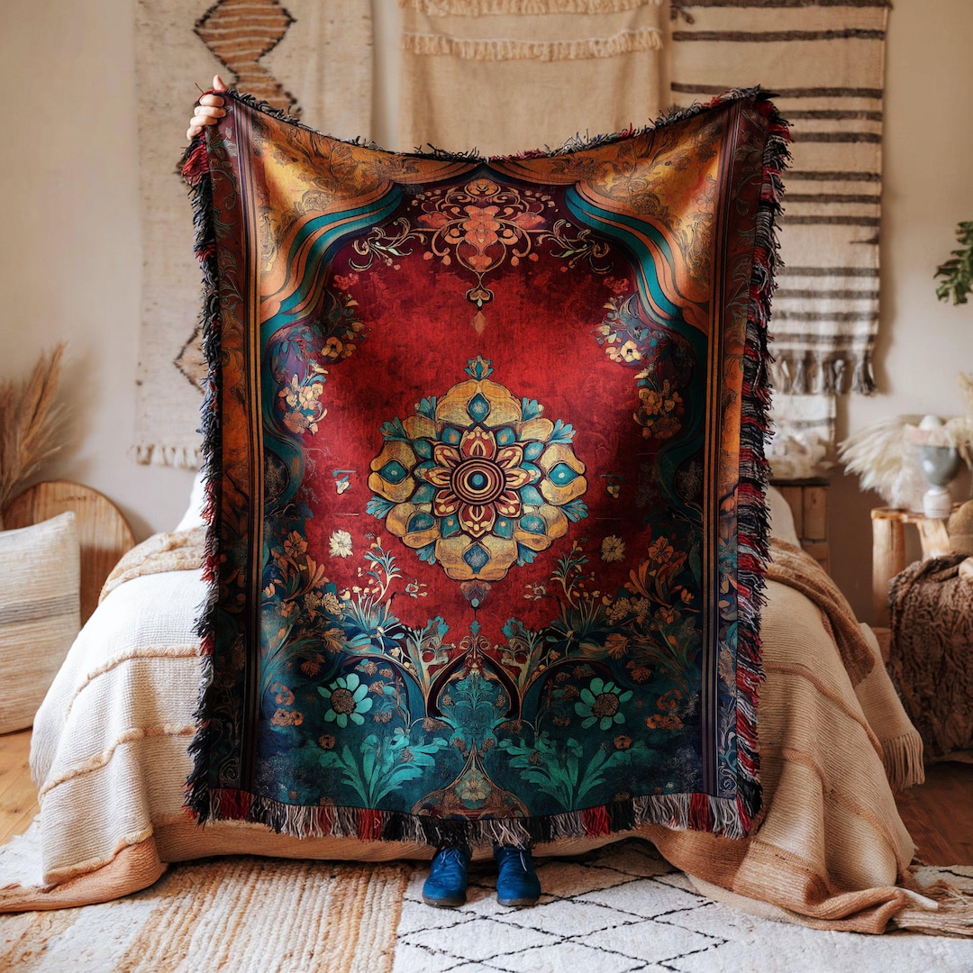 Blanket Bohemian Mandala Indian Floral Tapestry Throw Colorful Boho ...