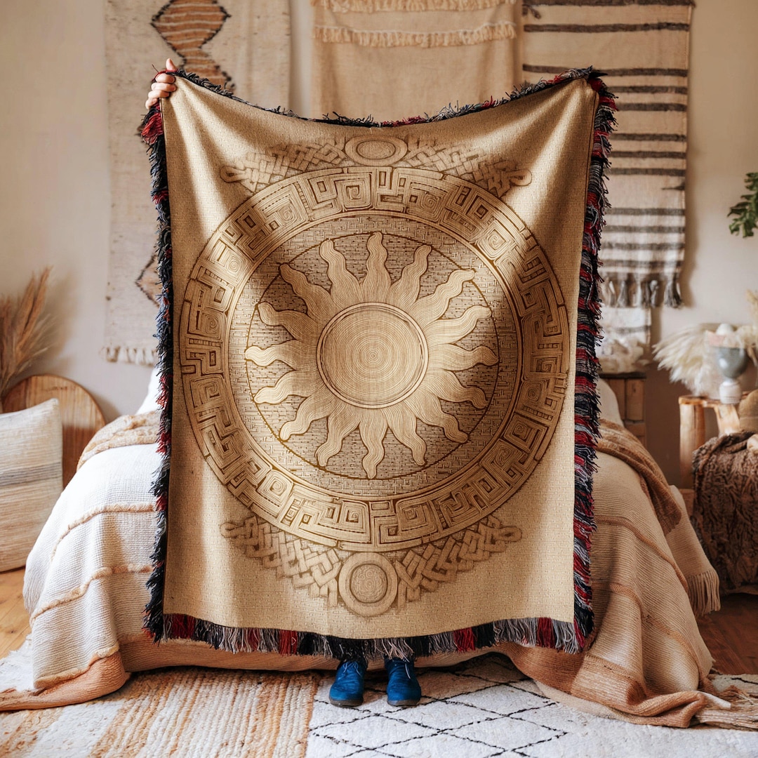 Ancient Armenian Eternal Flame Tapestry Blanket Circular Sun Emblem ...
