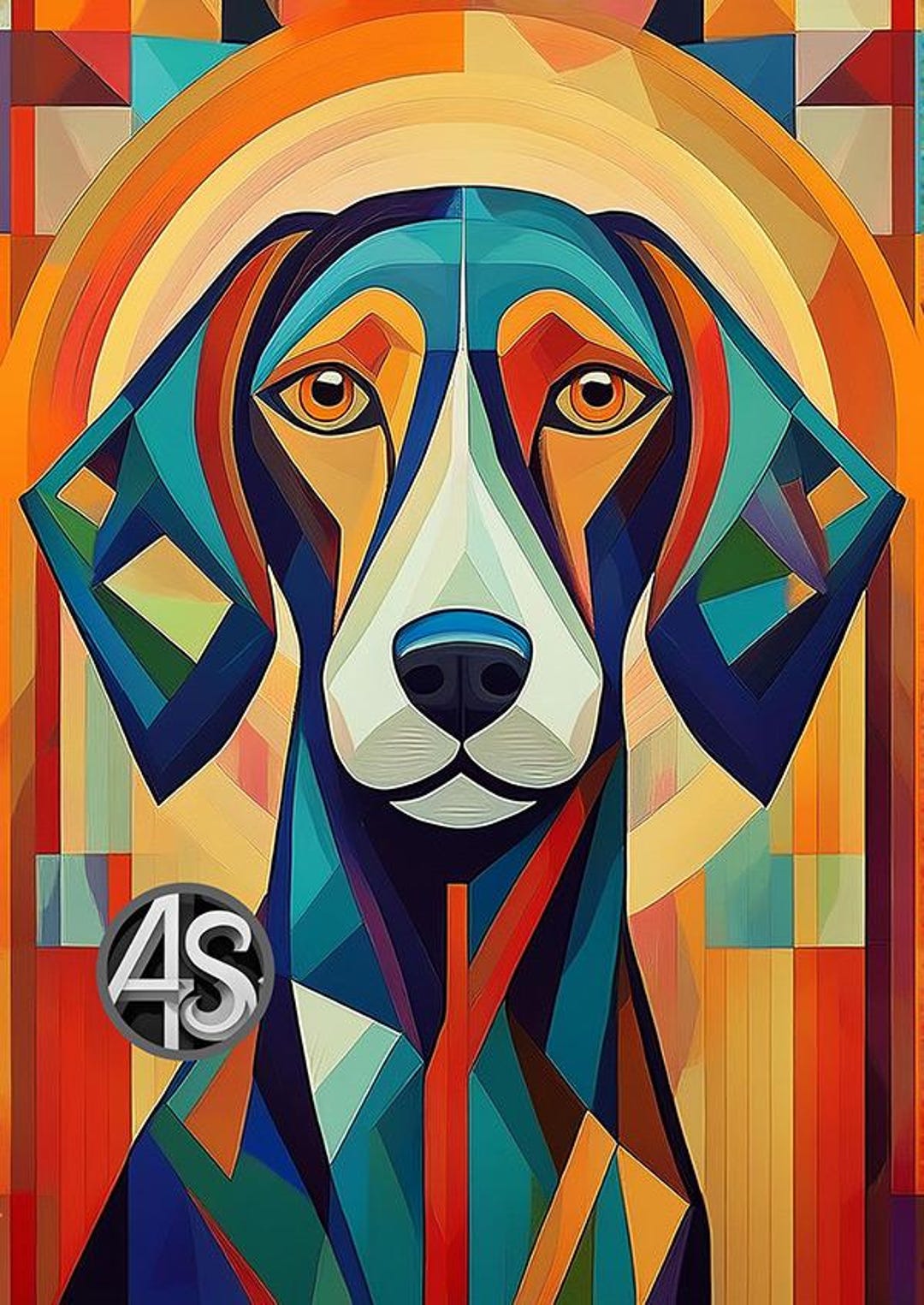 Harrier Dog in Cubism Style | Printed Poster or Canvas | All Sizes A4 ...