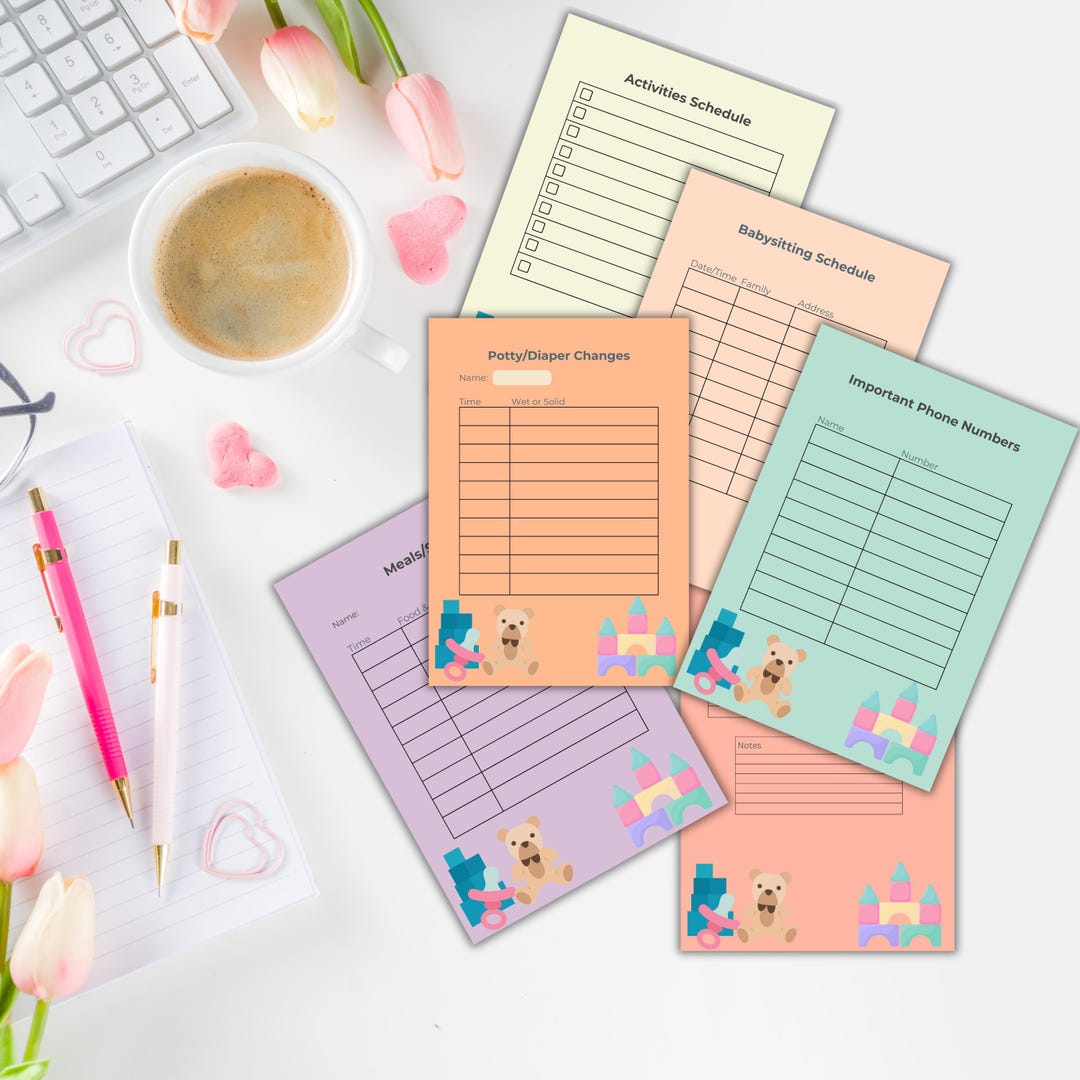 Printable Babysitter Planner | Babysitting Log, Childcare Schedule ...
