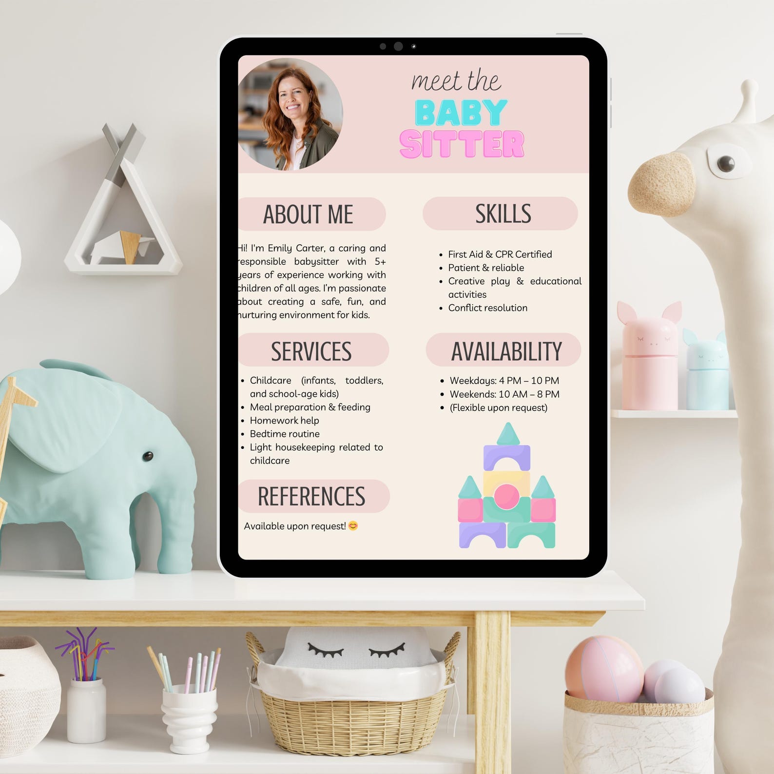 Editable Babysitter Flyer Template | Printable Babysitting Services Ad ...