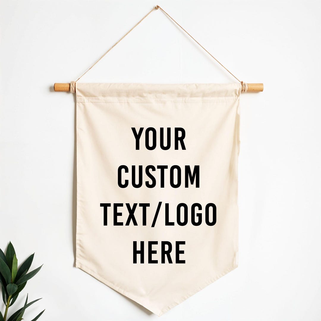Custom Hanging Wall Banner - Personalized Canvas Banner - Custom Logo ...