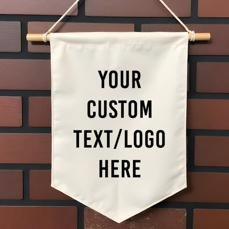 Custom Hanging Wall Banner - Personalized Canvas Banner - Custom Logo ...