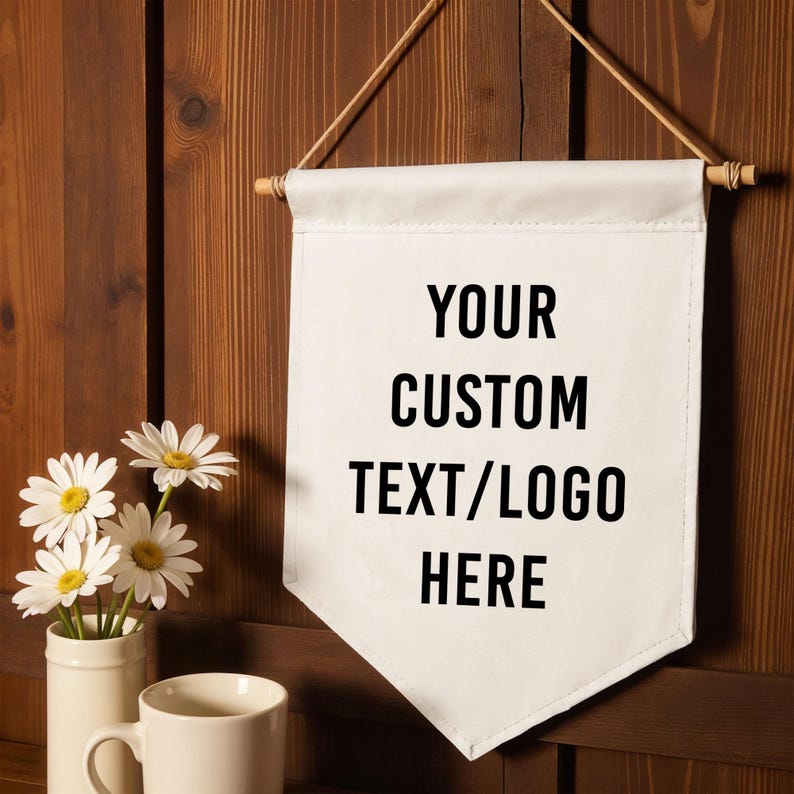 Custom Hanging Wall Banner - Personalized Canvas Banner - Custom Logo ...