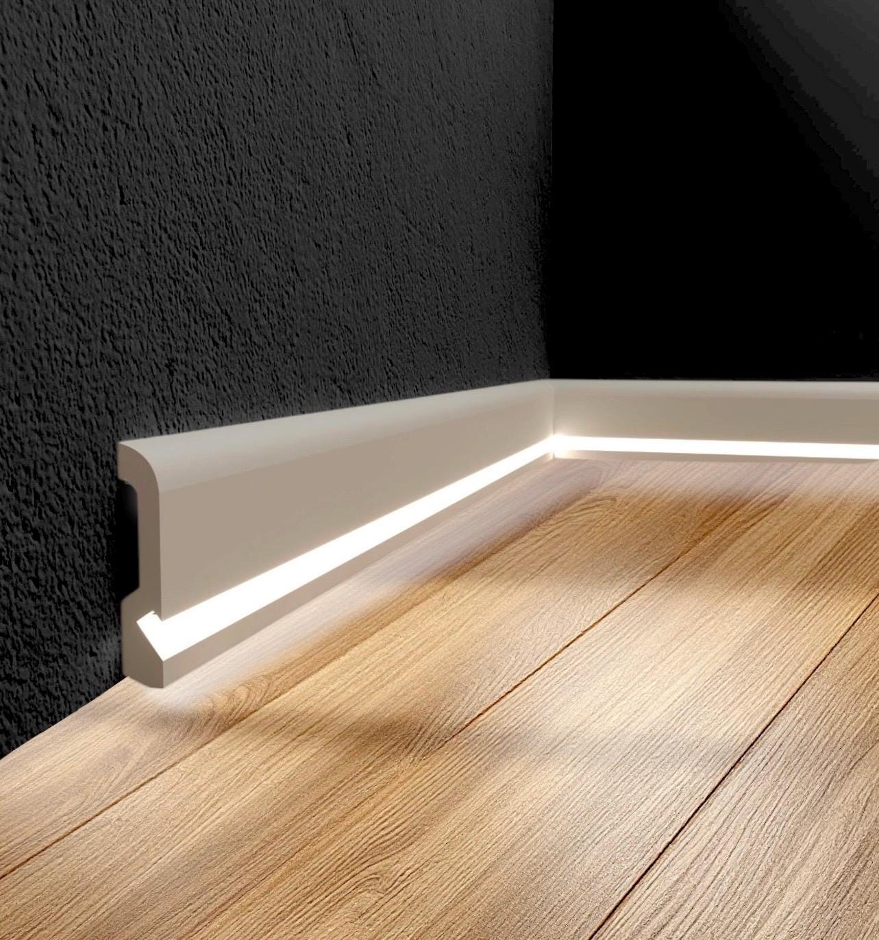 Polymer Board , Led Baseboard Decor , Accent Wall Trim , White Molding ...