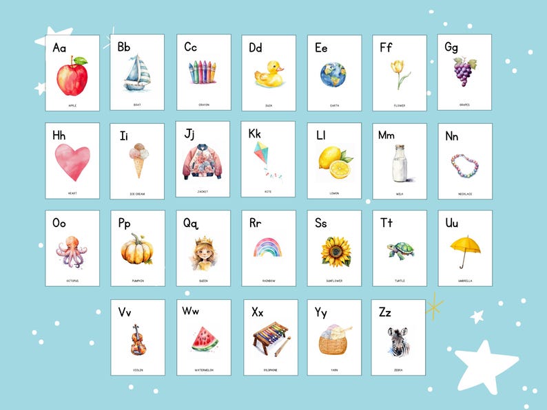 Alphabet Flashcards, ABC Flash Cards, Learn Abcs, My First Abcs ...