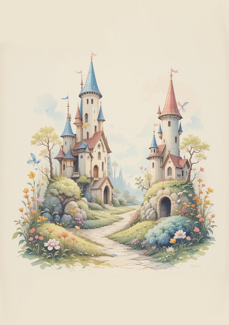 Watercolor Fairytale Poster - Etsy