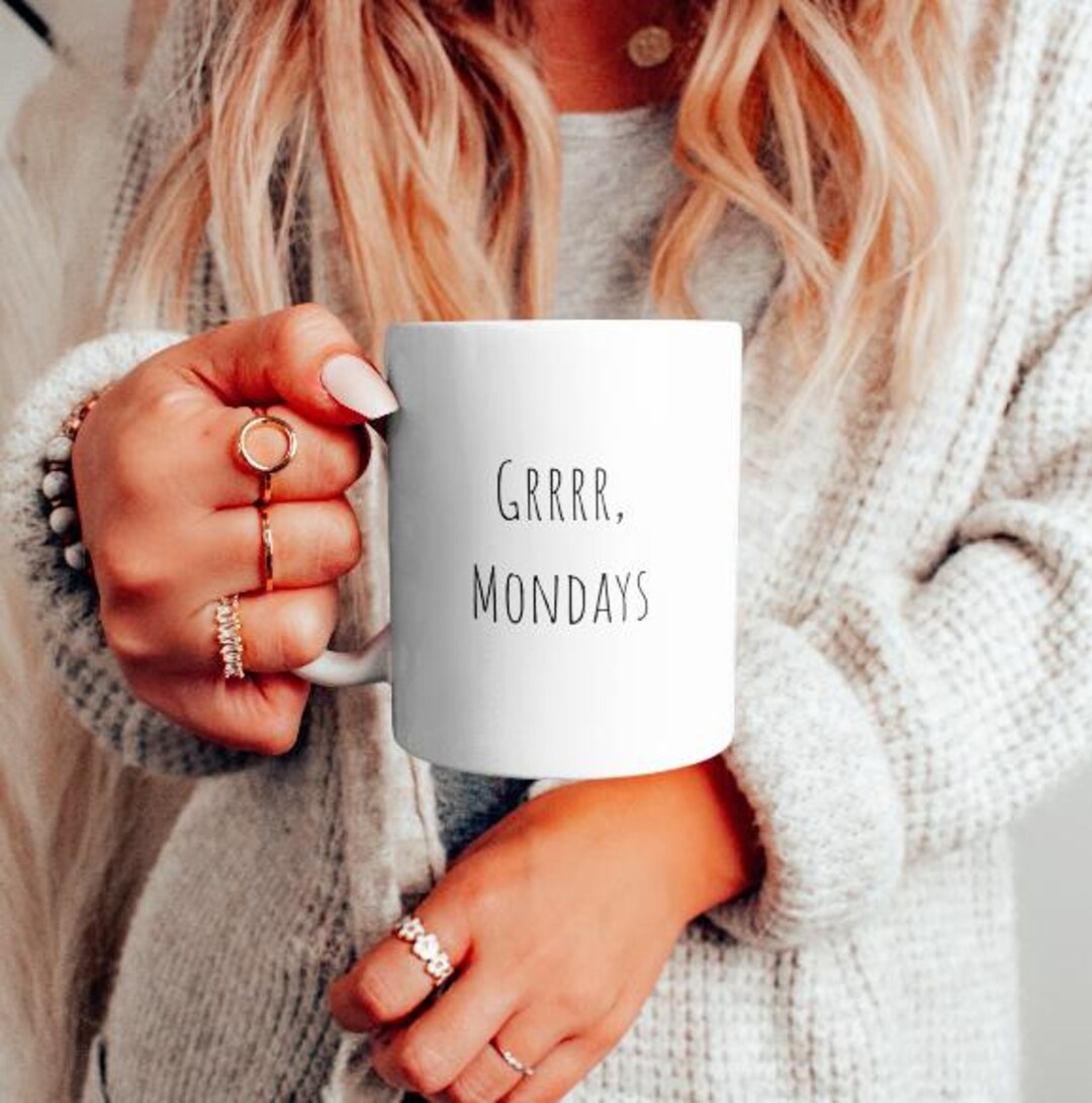 Grr Mondays Ceramic Mug, Cute Funny Coffee Cup, Work Office Desk Decor ...