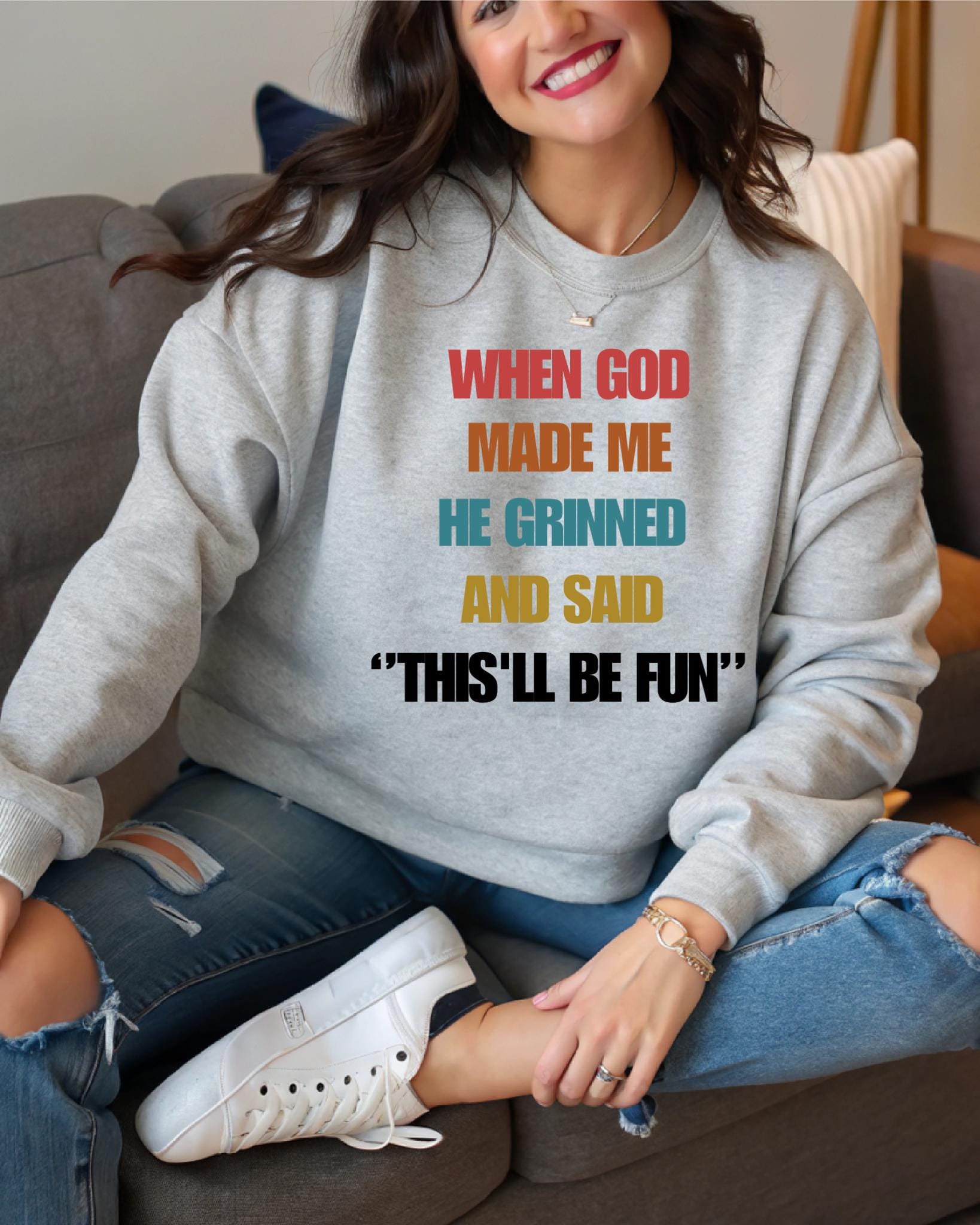 When God Made Me He Grinned and Said This'll Be Fun SVG PNG, Christian ...