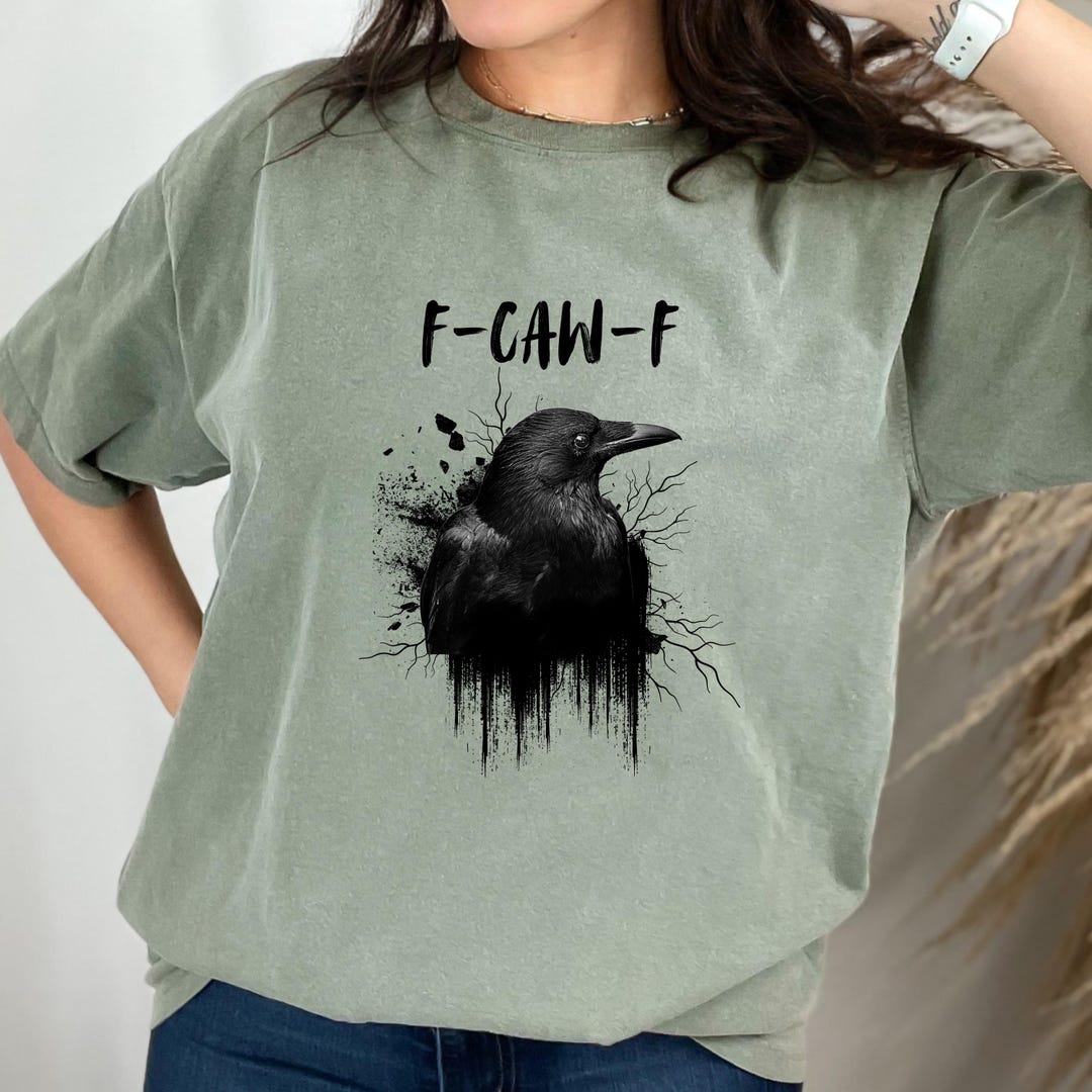 F-caw-f Png, F-CAW-F, Funny Raven Design, Gothic Crow Art, Halloween ...